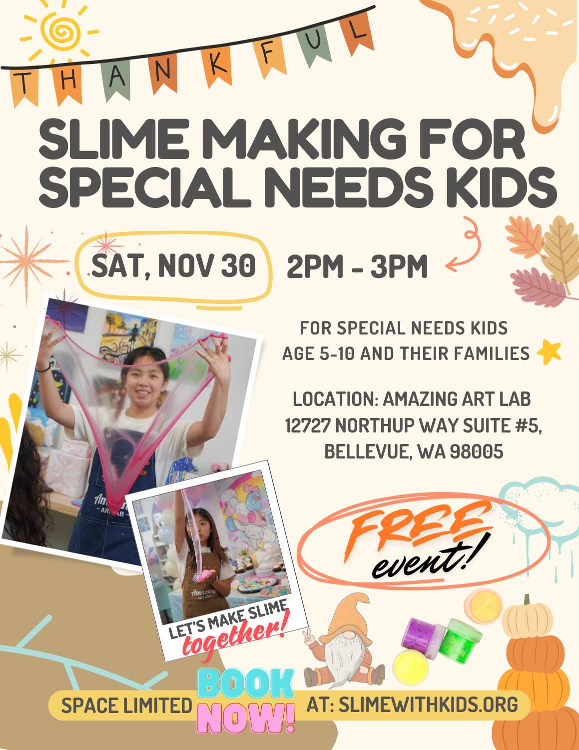 Free slime making for special needs children – Kelly & Mila’s Slime Center